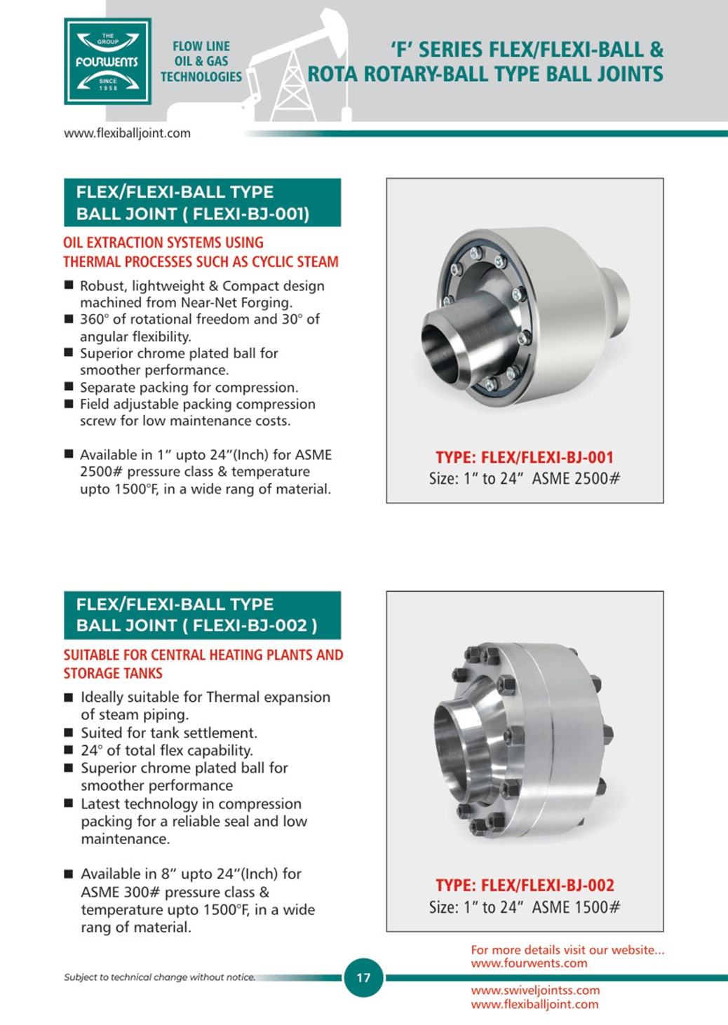 Swivel ball joints for Aph soot blower system - Barco swivel ball joints