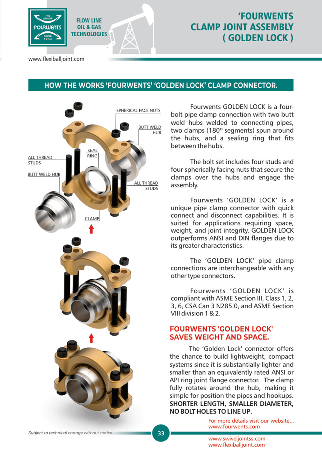Swivel ball joints for Aph soot blower system - Barco swivel ball joints