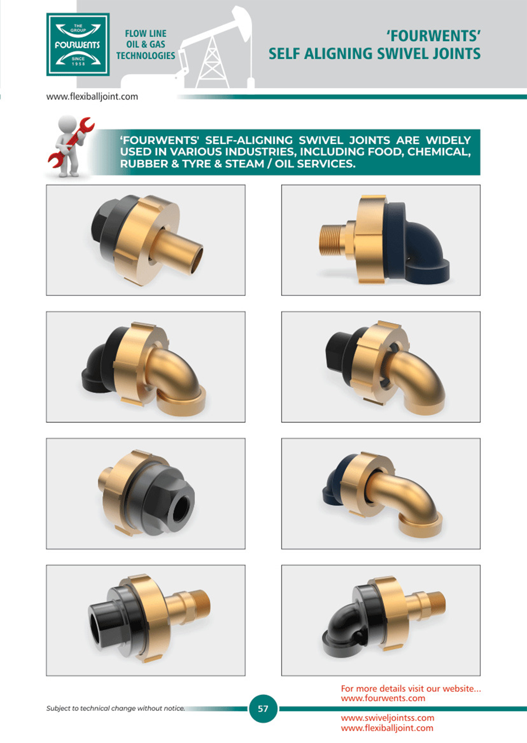 Swivel ball joints for Aph soot blower system - Barco swivel ball joints